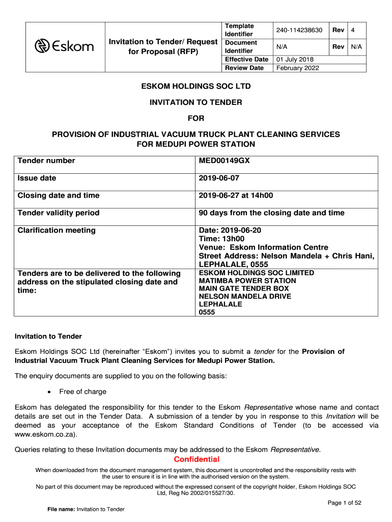 Fillable Online Invitation to Tender/ Request Fax Email Print - pdfFiller