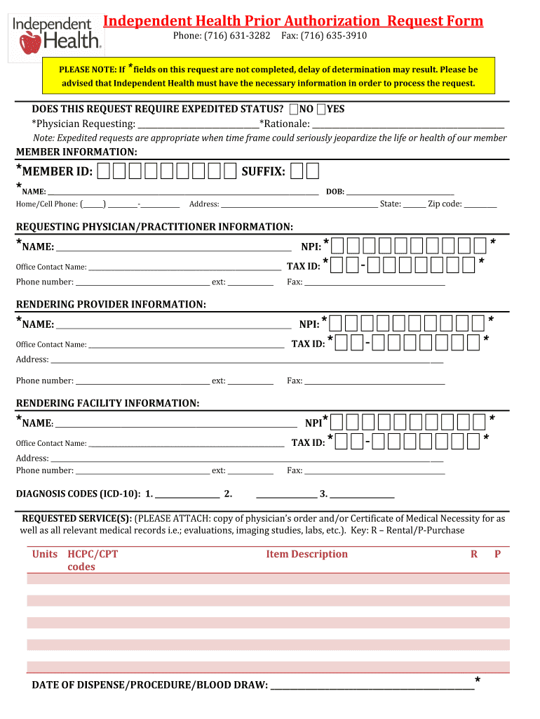 Prior Authorization Request Form - Fill Online, Printable, Fillable ...