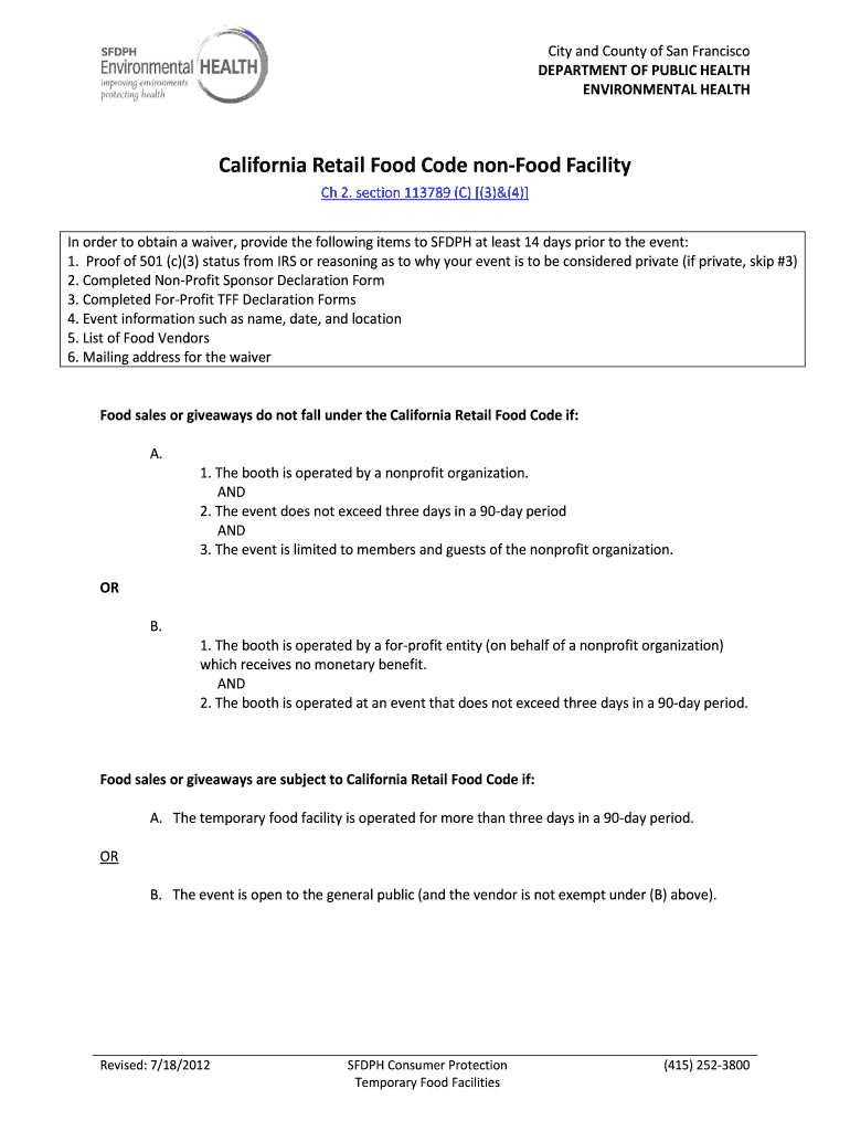 Fillable Online Mobile Food Facilities -- SF Department of Public ...