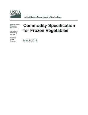 Fillable Online Commodity Specification for Frozen Vegetables Fax Email ...