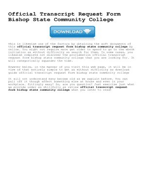Fillable Online Official Transcript Request Form Bishop State Community College Fax Email Print ...