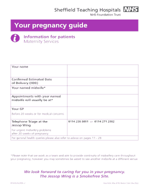 Fillable Online publicdocuments sth nhs Your pregnancy guide ...