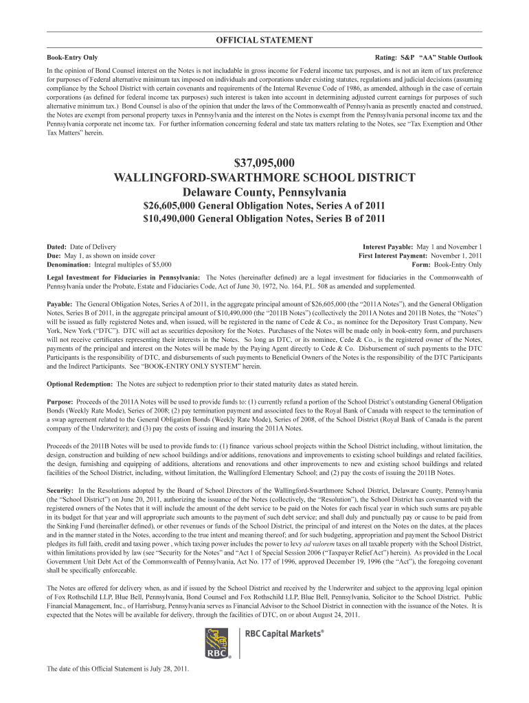 Fillable Online emma msrb Rating: S&P AA Stable Outlook Fax Email Print ...