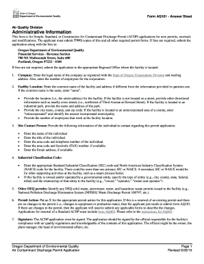 Fillable Online Air Contaminant Discharge Permit (ACDPs) FormsLane Regional Air ... Fax Email ...