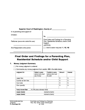 Fillable Online Final Order and Findings for a Parenting Fax Email ...