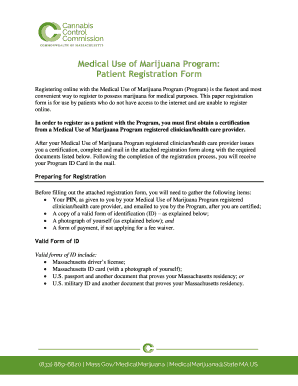 Fillable Online Medical Use of Marijuana Program: Patient Registration ...