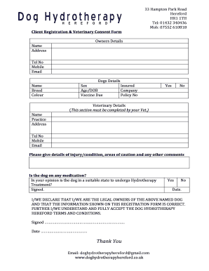 Fillable Online Veterinary Consent Form Edit Fax Email Print - pdfFiller