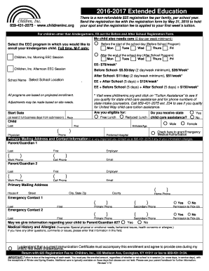 Fillable Online EEC REGISTRATION FORM 2016-17 Fillable PDF Fax Email ...