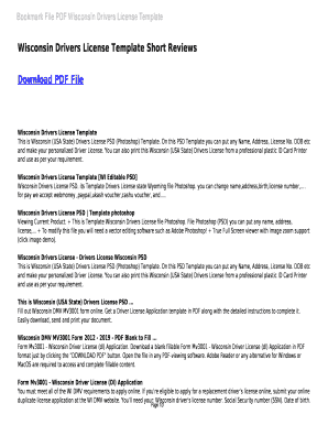 Fillable Online Wisconsin Drivers License Template. Wisconsin Drivers ...