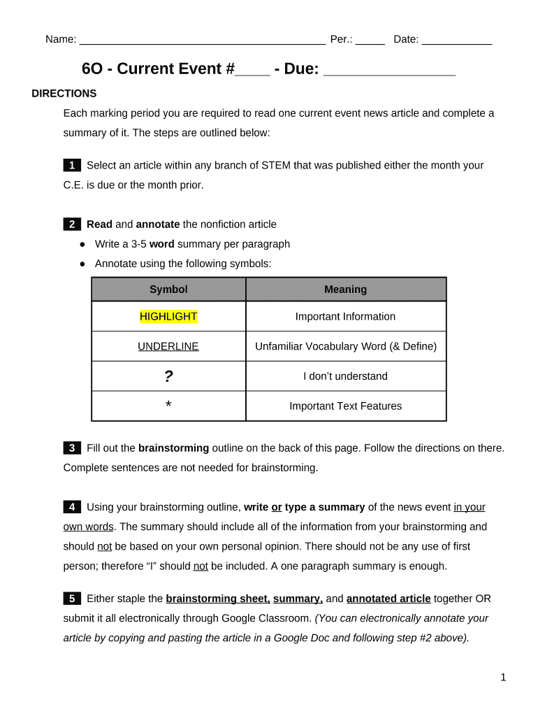 Fillable Online Copy of Current Events Worksheet.docx - NameKeyairra ...