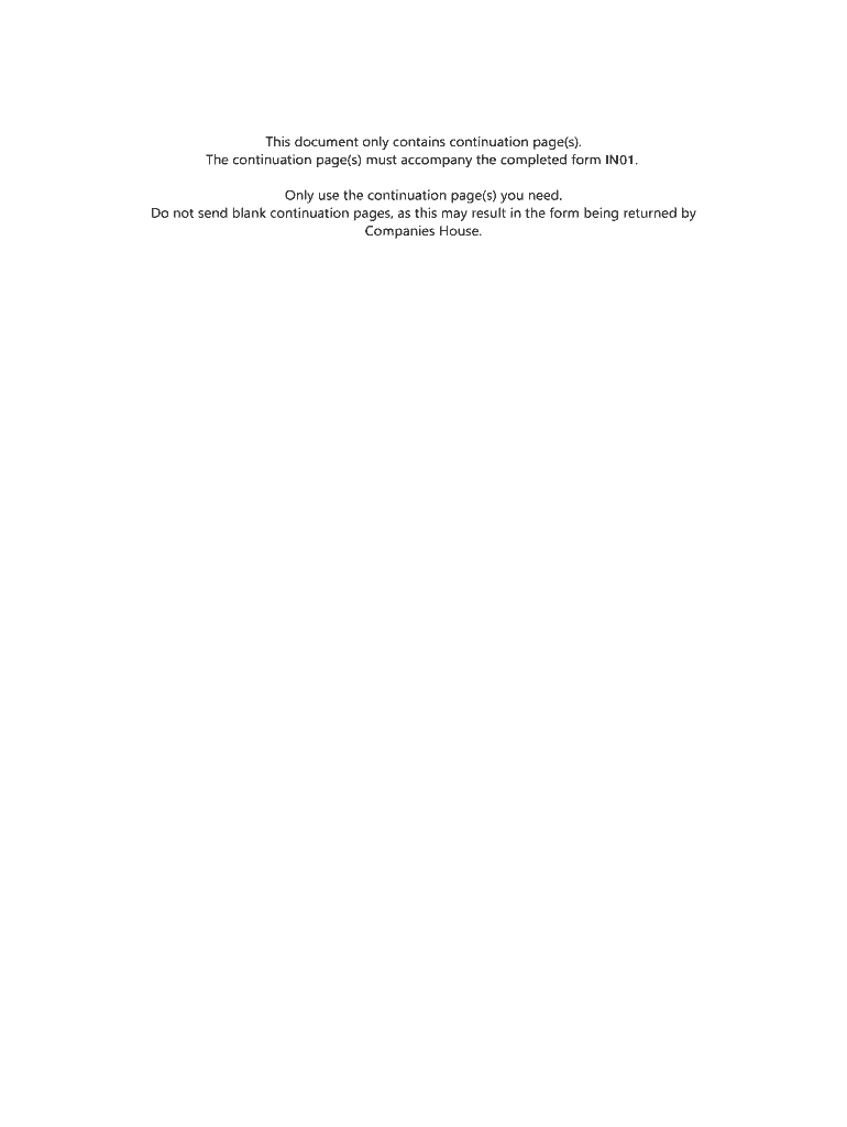 Fillable Online Form IN01 - Manual Company Formation - Application to ...