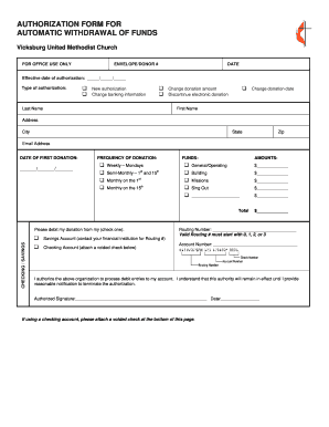Fillable Online AUTOMATIC WITHDRAWAL OF FUNDS Fax Email Print - pdfFiller