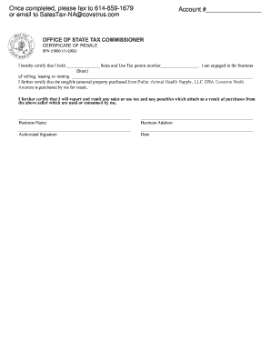 Fillable Online Fillable Online Certificate of Resale. Certificate of ...