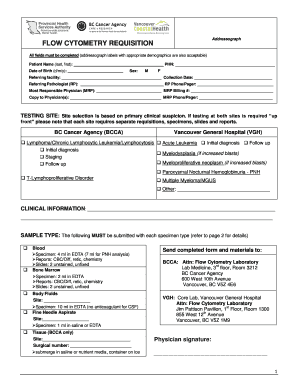 Fillable Online FLOW CYTOMETRY REQUISITION Fax Email Print - pdfFiller