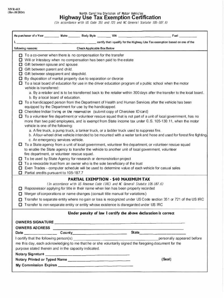 Highway Use Tax Exemption Certification: Fill out & sign online | DocHub