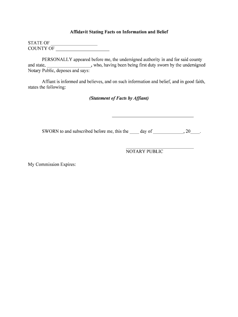 Affidavit Information - Fill Online, Printable, Fillable, Blank | pdfFiller