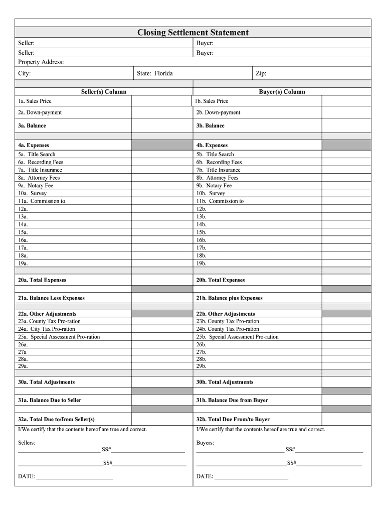 Closing Statement Form Fill Online Printable Fillable Blank PdfFiller