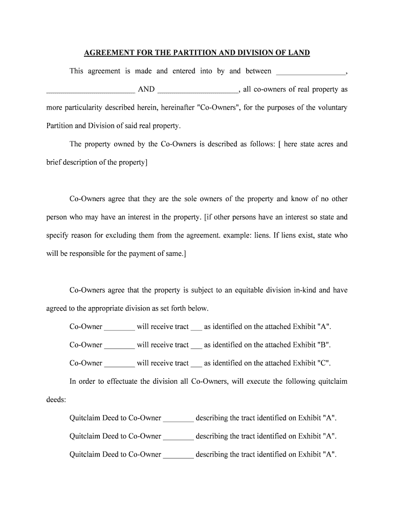 Land Partition Form Fill Online Printable Fillable Blank PdfFiller