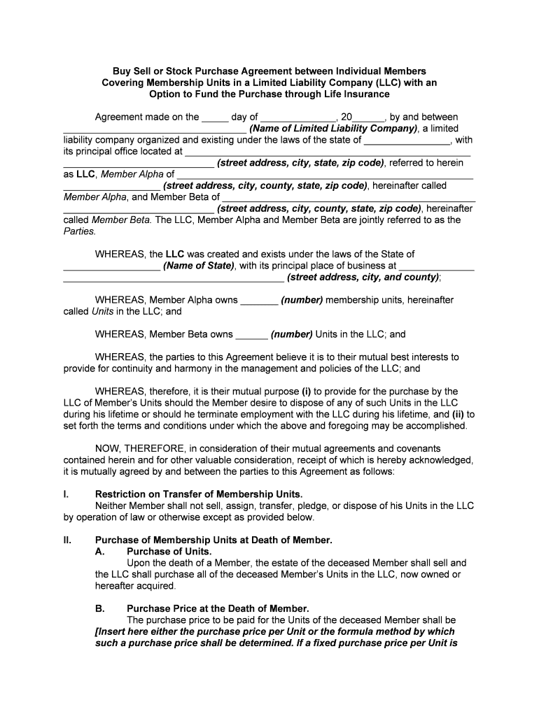 Fillable Online LLC Buy Sell Agreement Sample: Everything You Need to Know Fax Email Print ...
