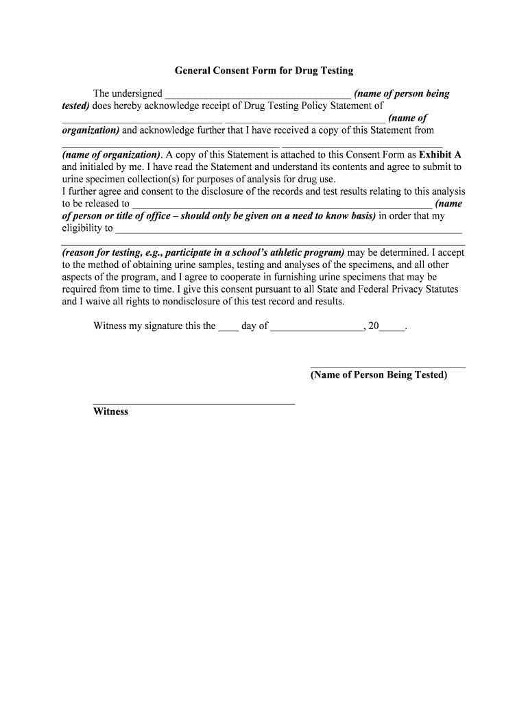 Drug Testing Fill Online Printable Fillable Blank PdfFiller