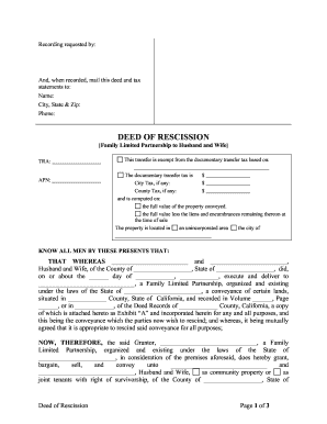 Rescission Deed Sample - Fill Online, Printable, Fillable, Blank ...