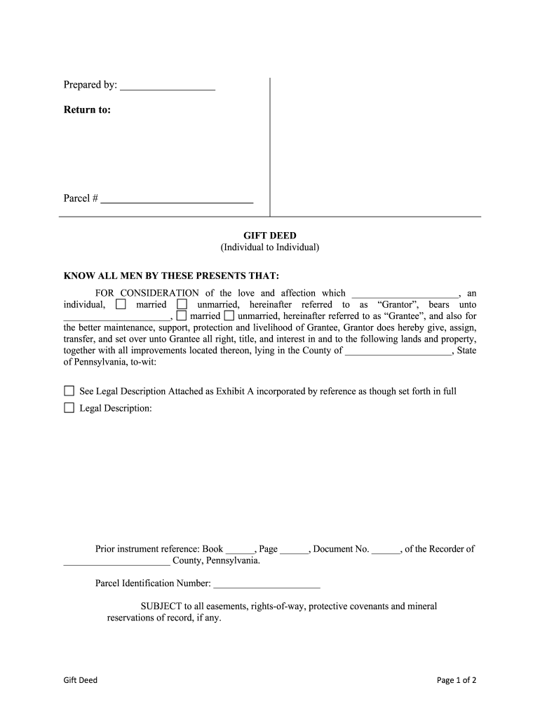 Gift Deed Fill Online Printable Fillable Blank PdfFiller
