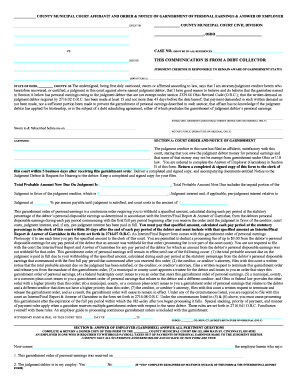 Fillable Online garnishment earnings Fax Email Print - pdfFiller