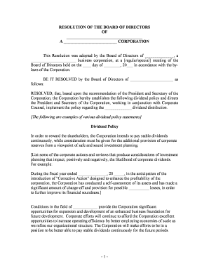 Dividend Resolution Template - Fill Online, Printable, Fillable, Blank ...