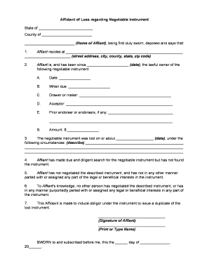 Negotiable Instrument - Fill Online, Printable, Fillable, Blank | pdfFiller