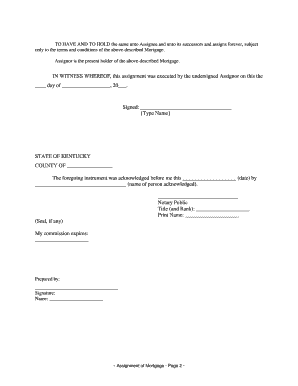 Fillable Online assignment mortgage form sample Fax Email Print - pdfFiller