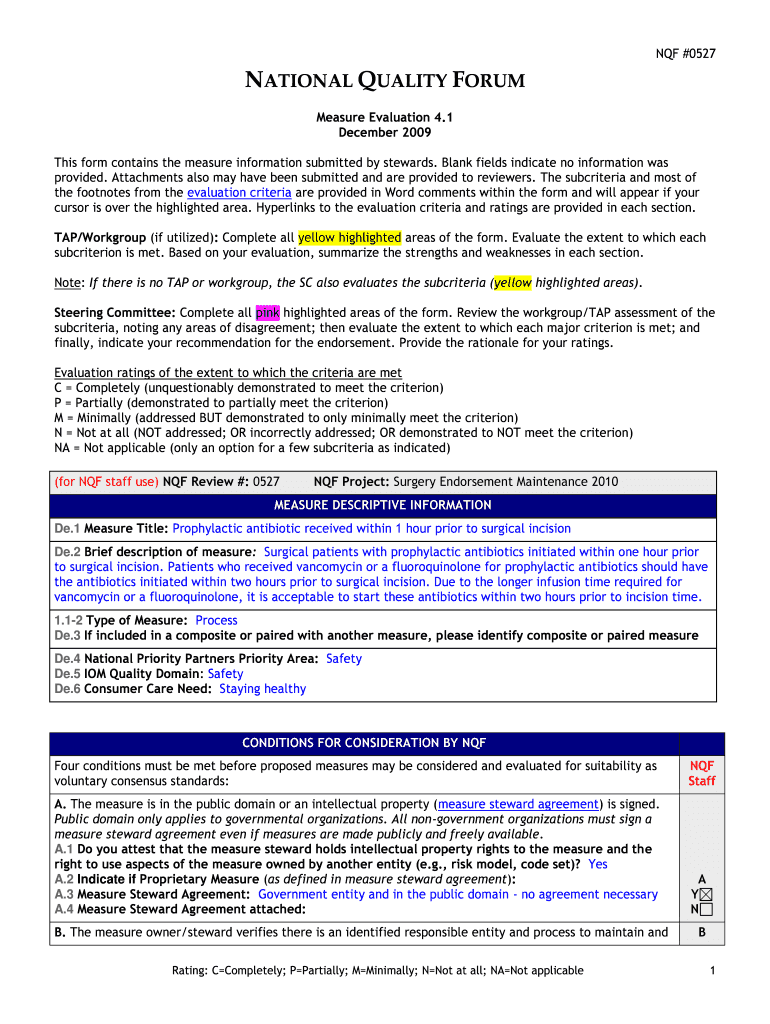 Fillable Online NQF: Submitting Standards - National Quality Forum Fax ...