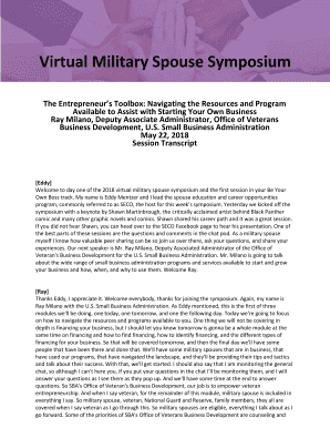 Fillable Online Virtual Military Spouse Symposium- Entrepreneurs ...