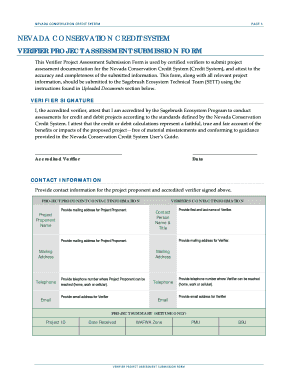 Fillable Online 1. Verifier Project Assessment Submission Form Fax ...