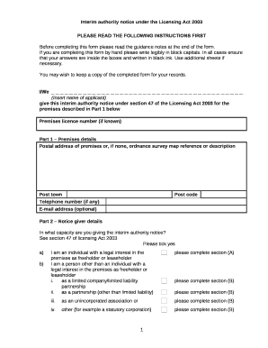 Premises license application :: voisubfba Doc Template | pdfFiller