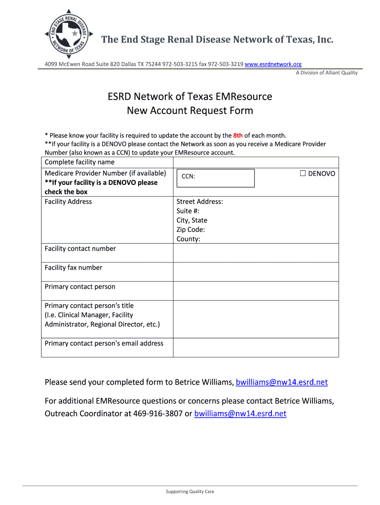 Fillable Online HomepageEnd Stage Renal Disease Network of Texas, Inc. Fax Email Print - pdfFiller