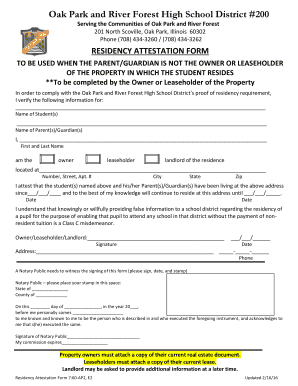 Fillable Online OPRF Residency Attestation Form Fax Email Print - pdfFiller