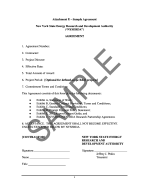 Fillable Online Attachment E Sample Agreement Fax Email Print - pdfFiller