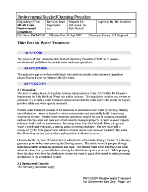 Fillable Online Potable Water Treatment V1.6.doc Fax Email Print ...