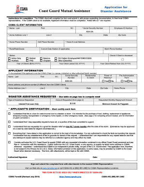 Fillable Online CGMA Forms A. General B. Additional Information - Coast Guard ... Fax Email ...