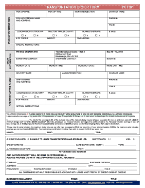 Fillable Online Pick Up Request (form) Fax Email Print - pdfFiller