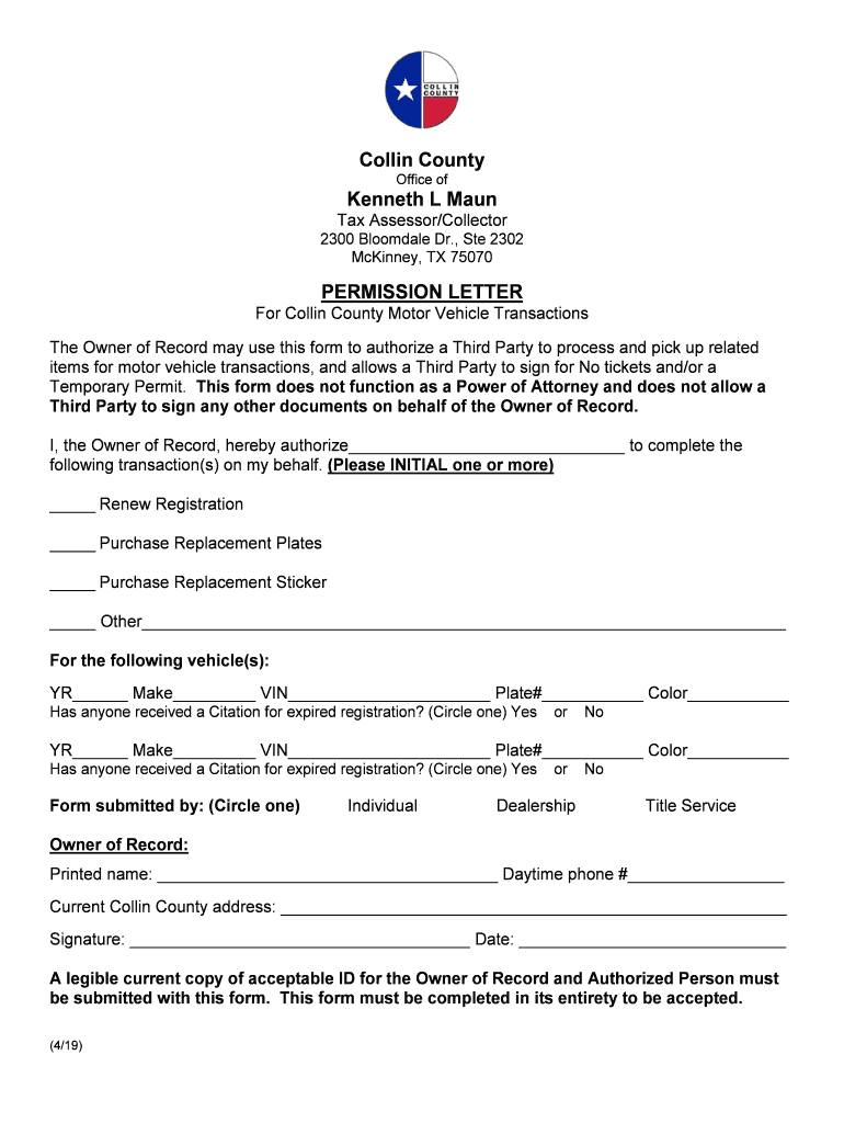 Fillable Online kenneth maun vehicle registration Fax Email Print ...