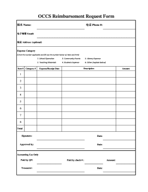 Fillable Online 6$ Reimbursement Request Form - City of El Centro Fax Email Print - pdfFiller