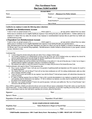 Fillable Online Enrollment Form FSA - Benefit Resource Inc. Fax Email Print - pdfFiller