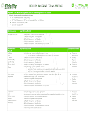 Fillable Online fidelity account forms matrix - AE Wealth Management ...