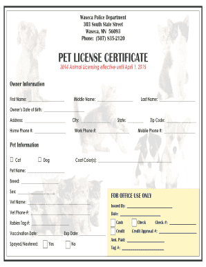 Fillable Online Police DepartmentLocated at the Public Safety Building ...