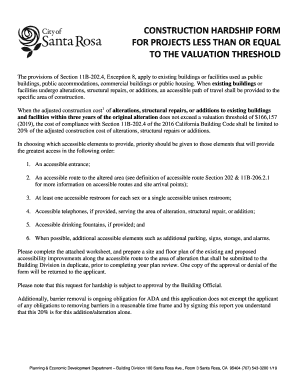 Fillable Online 1 CONSTRUCTION HARDSHIP FORM Fax Email Print - pdfFiller