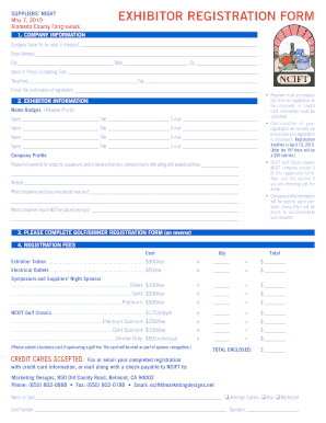 Fillable Online exhibitor registration form - NCIFT Fax Email Print ...