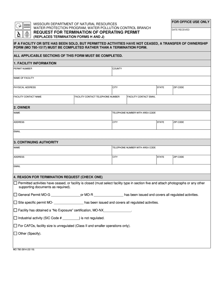 Fillable Online dnr mo Termination Form Draft - Missouri Department of ...