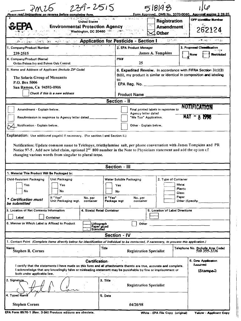 Fillable Online U.S. EPA, Pesticide Product Label, ORTHO POISON IVY AND ...