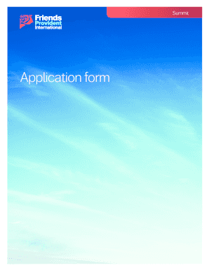 Fillable Online Summit application form - Friends Provident ...